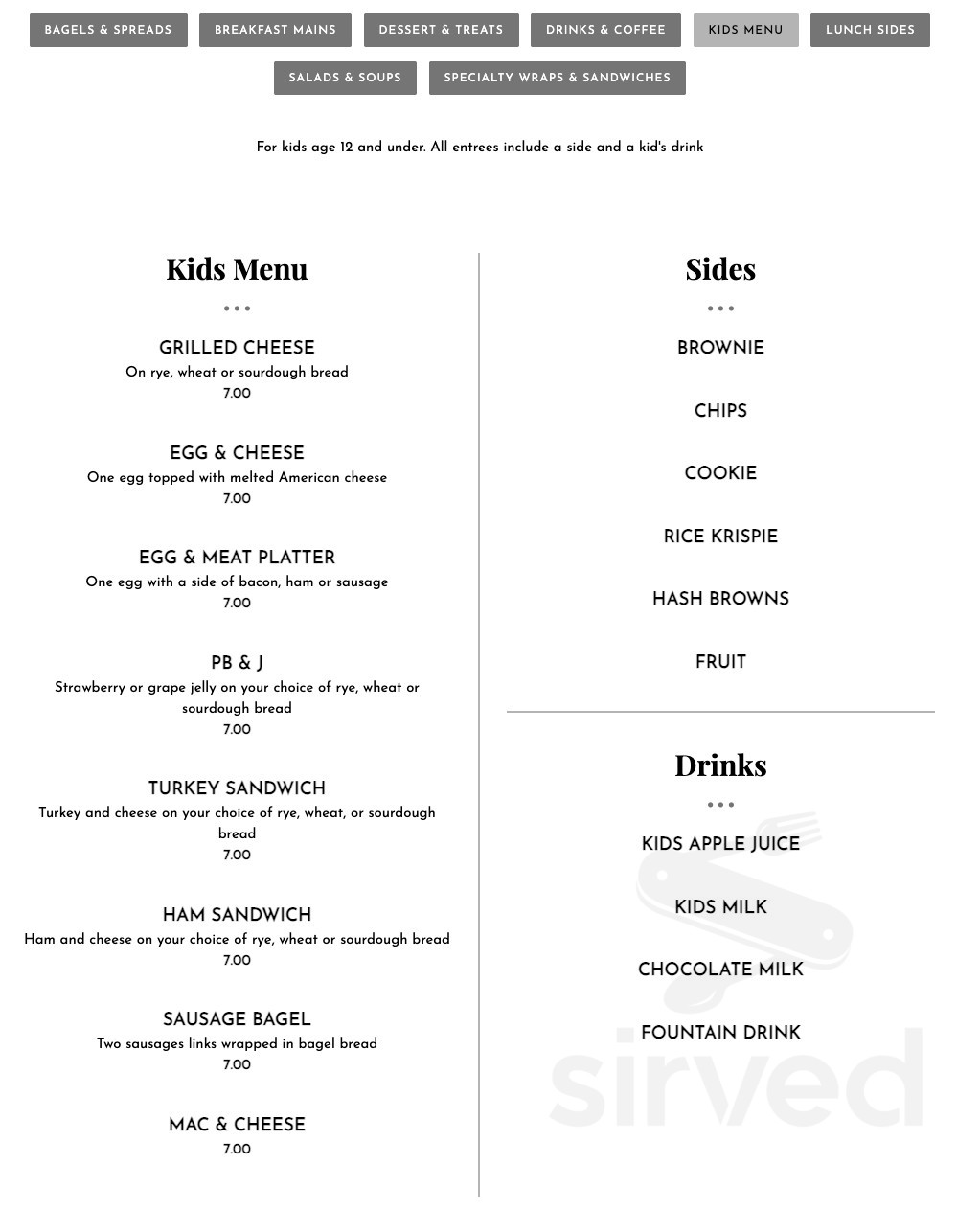 Menu for Brooklyn Cafe in The Woodlands, TX | Sirved