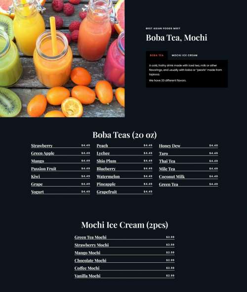 Café Vie menu in Overland Park, Kansas, USA