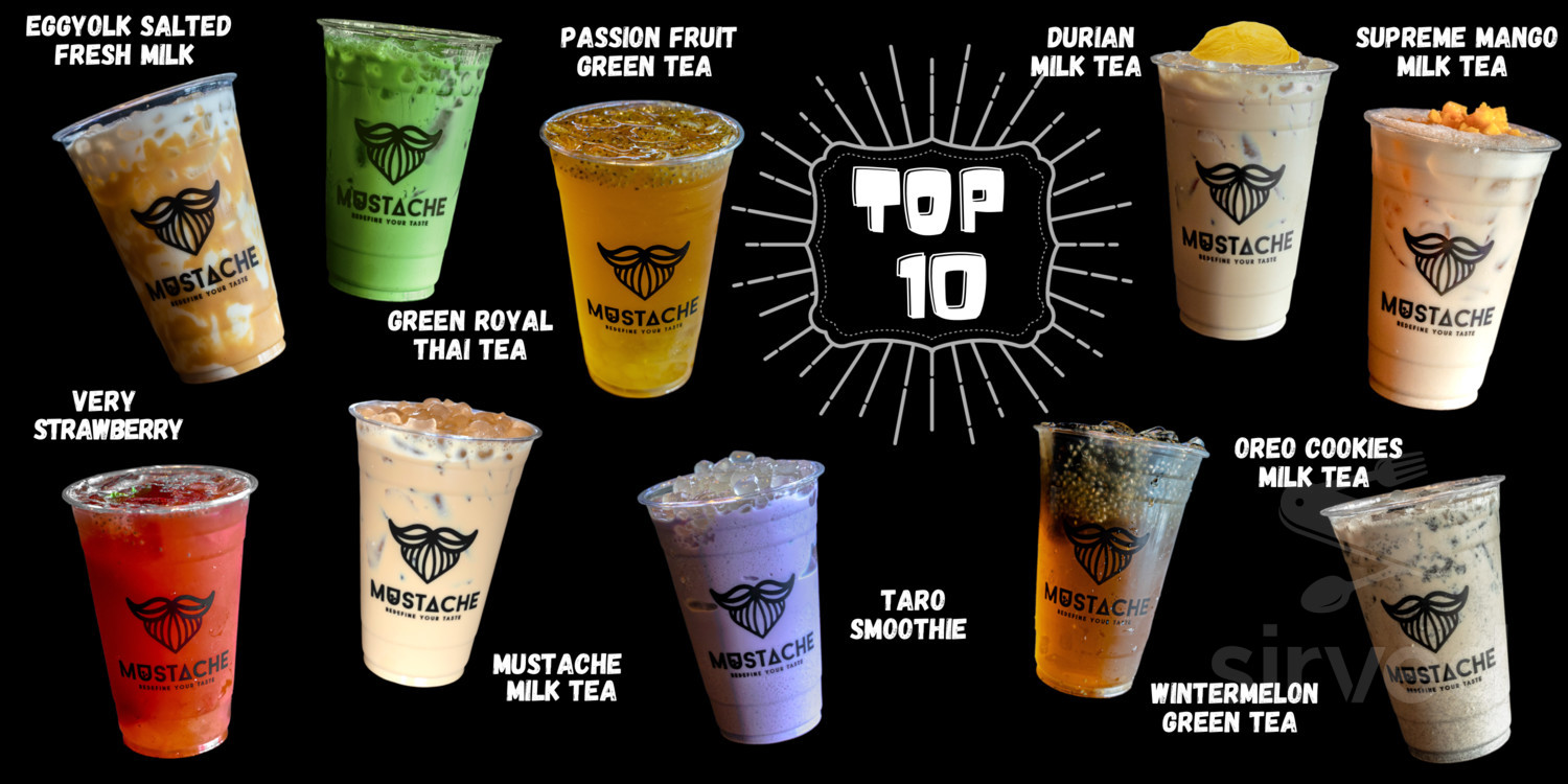 Mustache MilkTea menu in Lynnwood, Washington, USA
