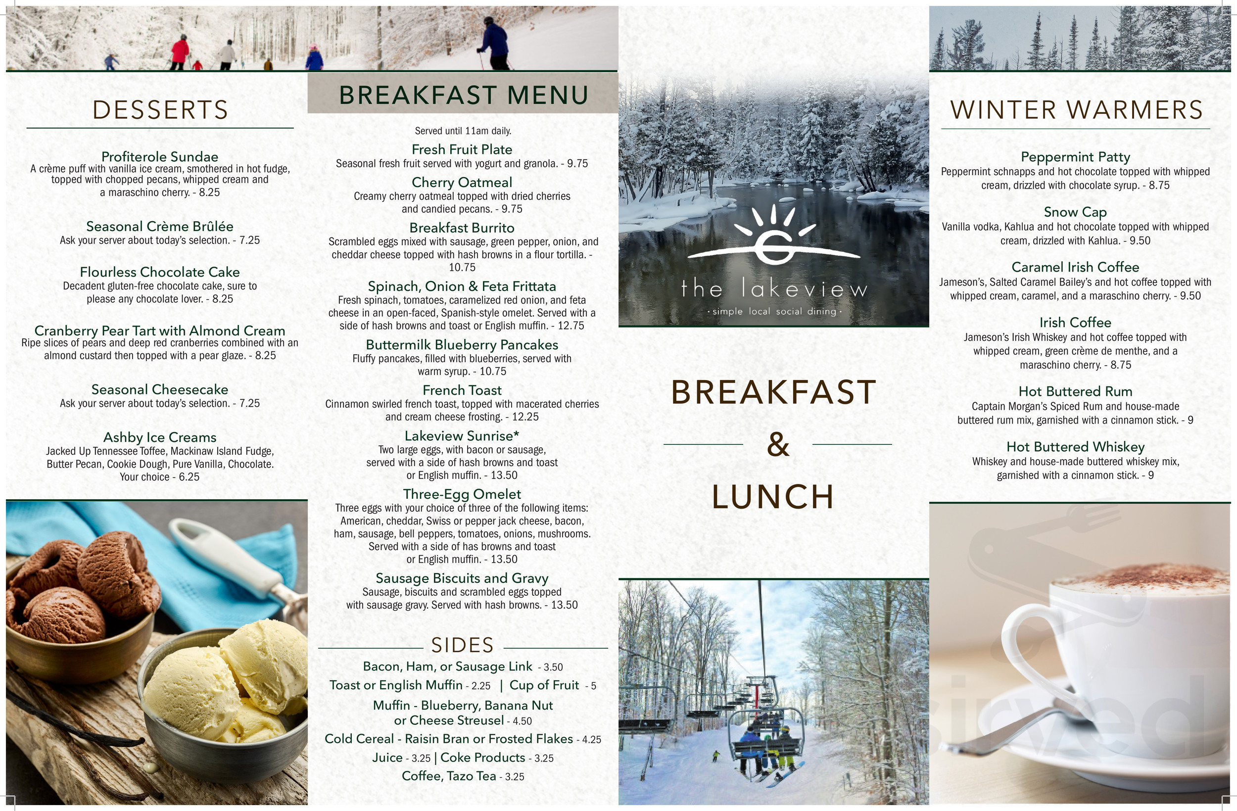 The Lakeview Hotel at Shanty Creek Resort menu in Bellaire, Michigan, USA