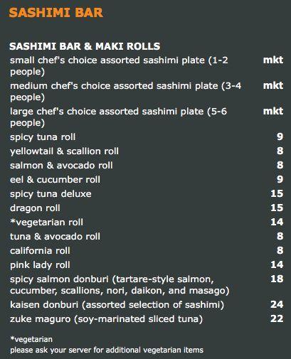 Slurping Turtle menu in Columbus, Ohio, USA