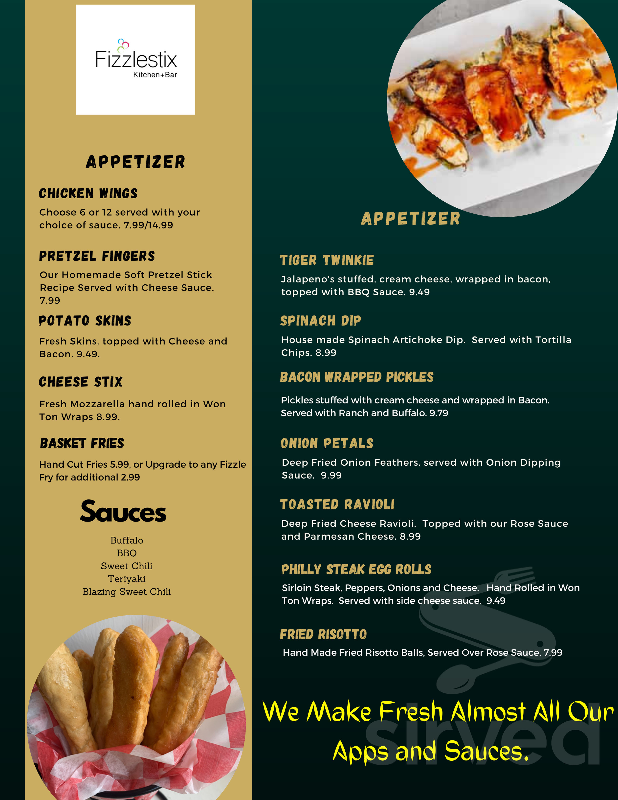 Fizzlestix menu in Massillon, Ohio, USA