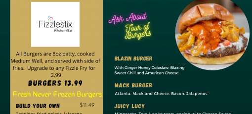 Menu for Fizzlestix in Massillon, OH | Sirved