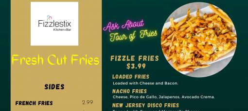 Menu for Fizzlestix in Massillon, OH | Sirved