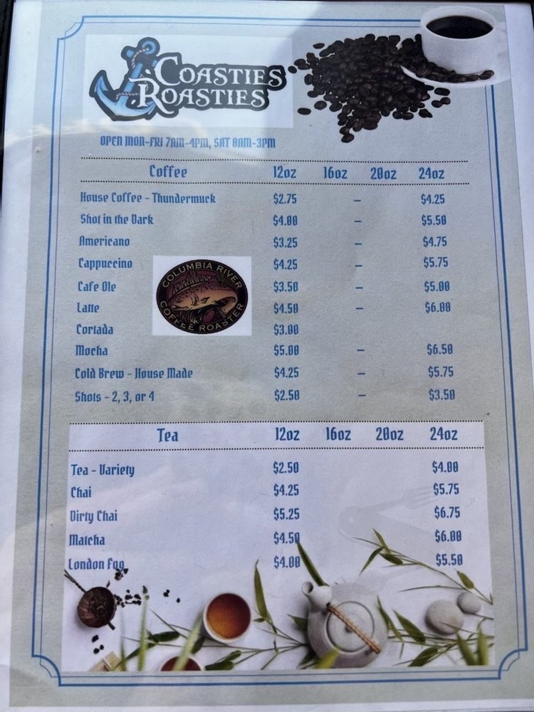 Menu for Coasties Roasties in Newport, OR | Sirved