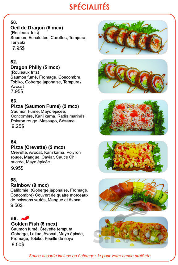 Sushi La Prairie menu in La Prairie, Quebec J5R 1W9, Canada