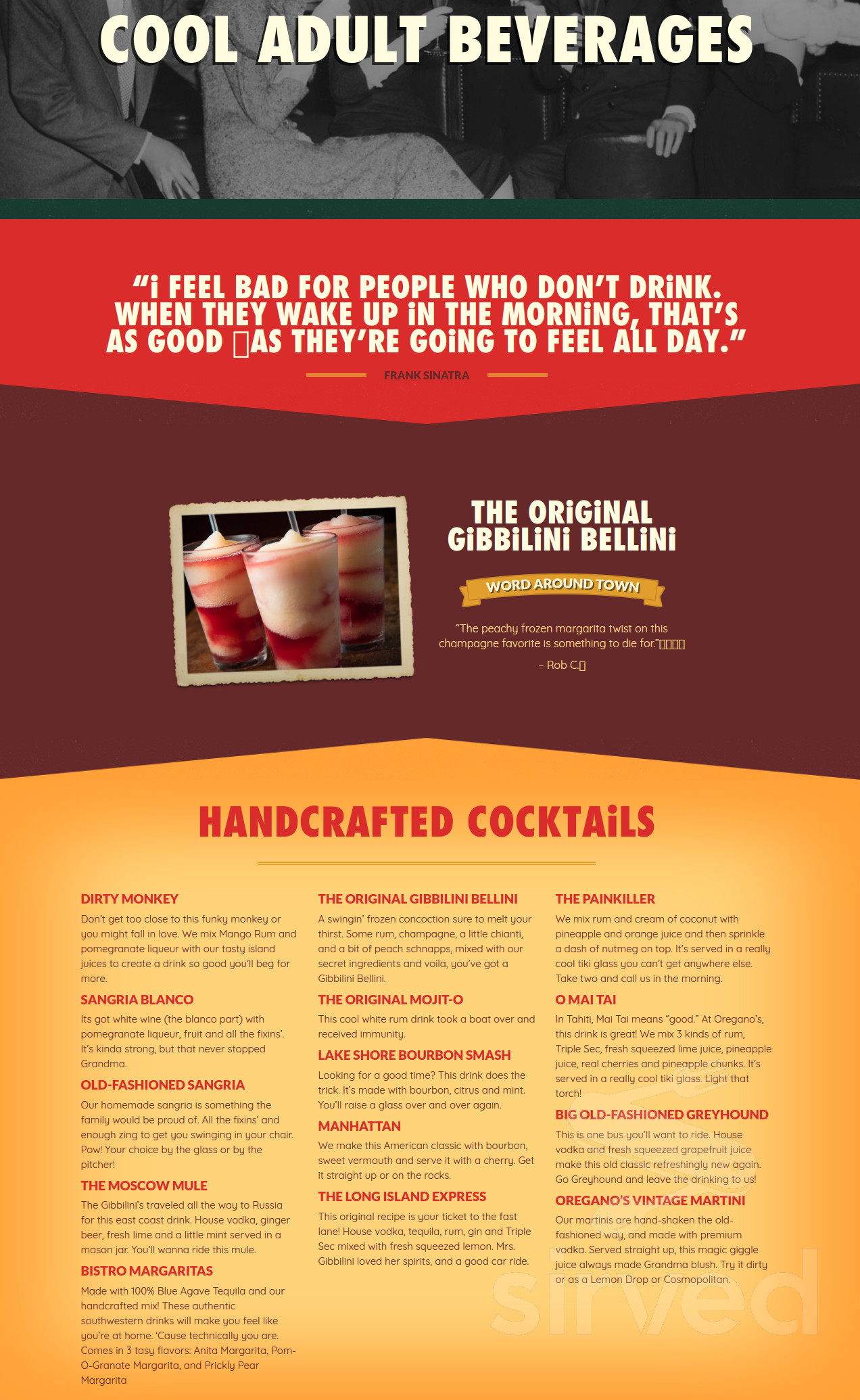 Oregano's Menu - Phoenix, Arizona | Sirved