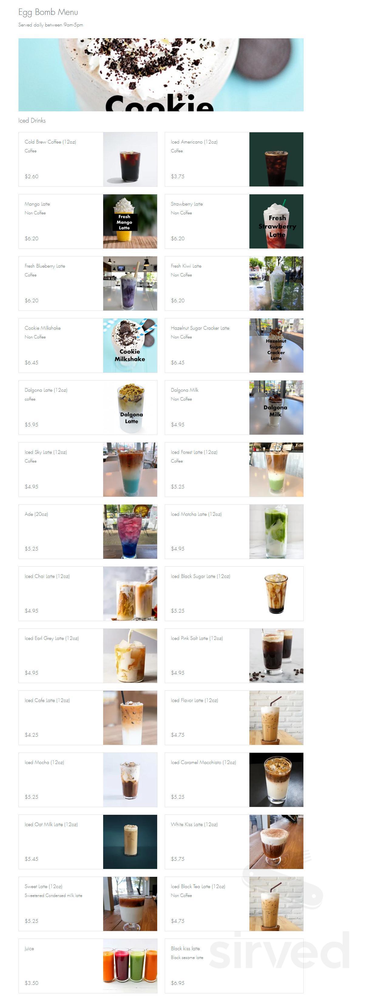 EGG BOMB menus in Langley, British Columbia, Canada