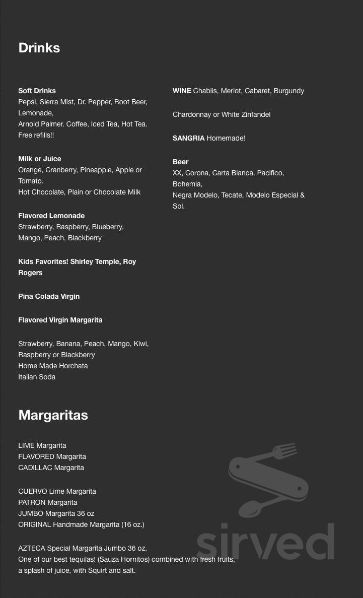 Azteca menus in Erie, Colorado, United States