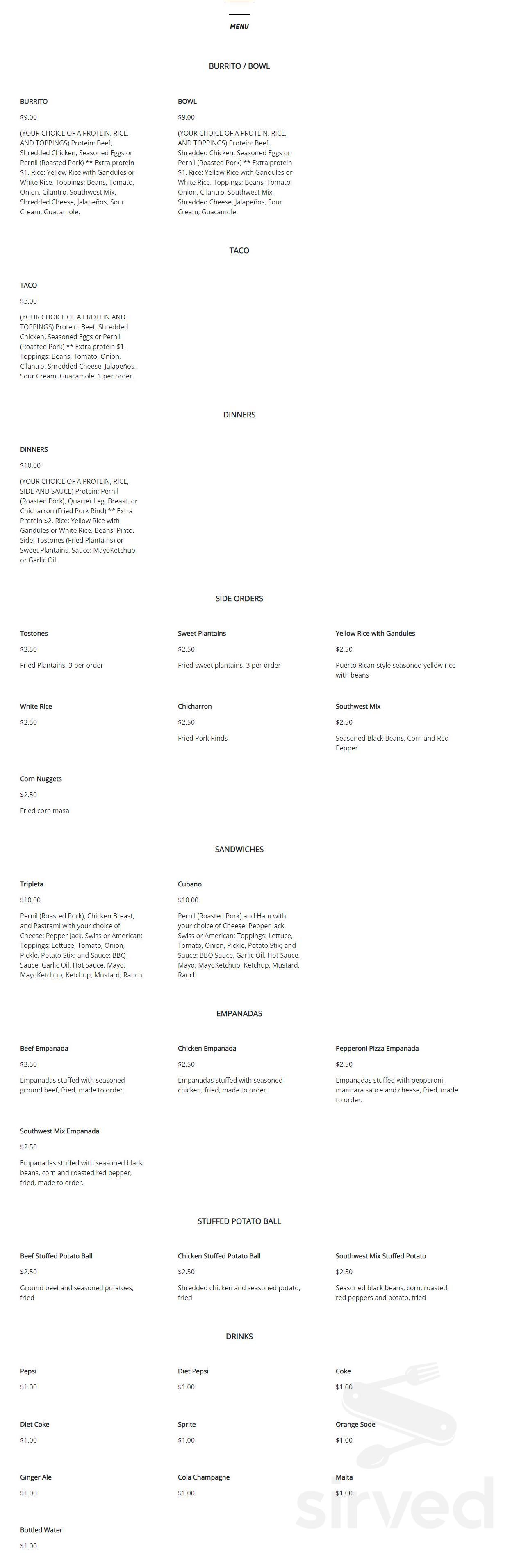 Latino Taste To Go menus in Cleveland, Ohio, United States