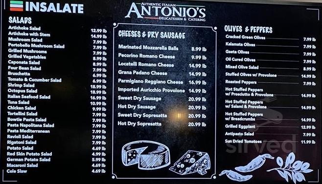Antonios Deli menu in Malverne, New York, USA