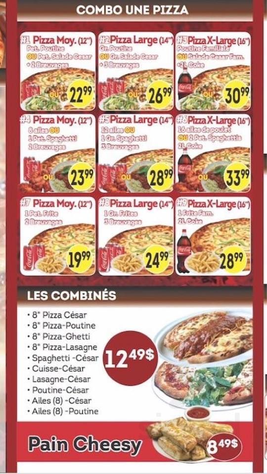 Restaurant Pizza Mike Coaticook menu in Coaticook, Quebec, Canada