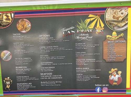 Taqueria Las pencas menu in South San Francisco, California, USA