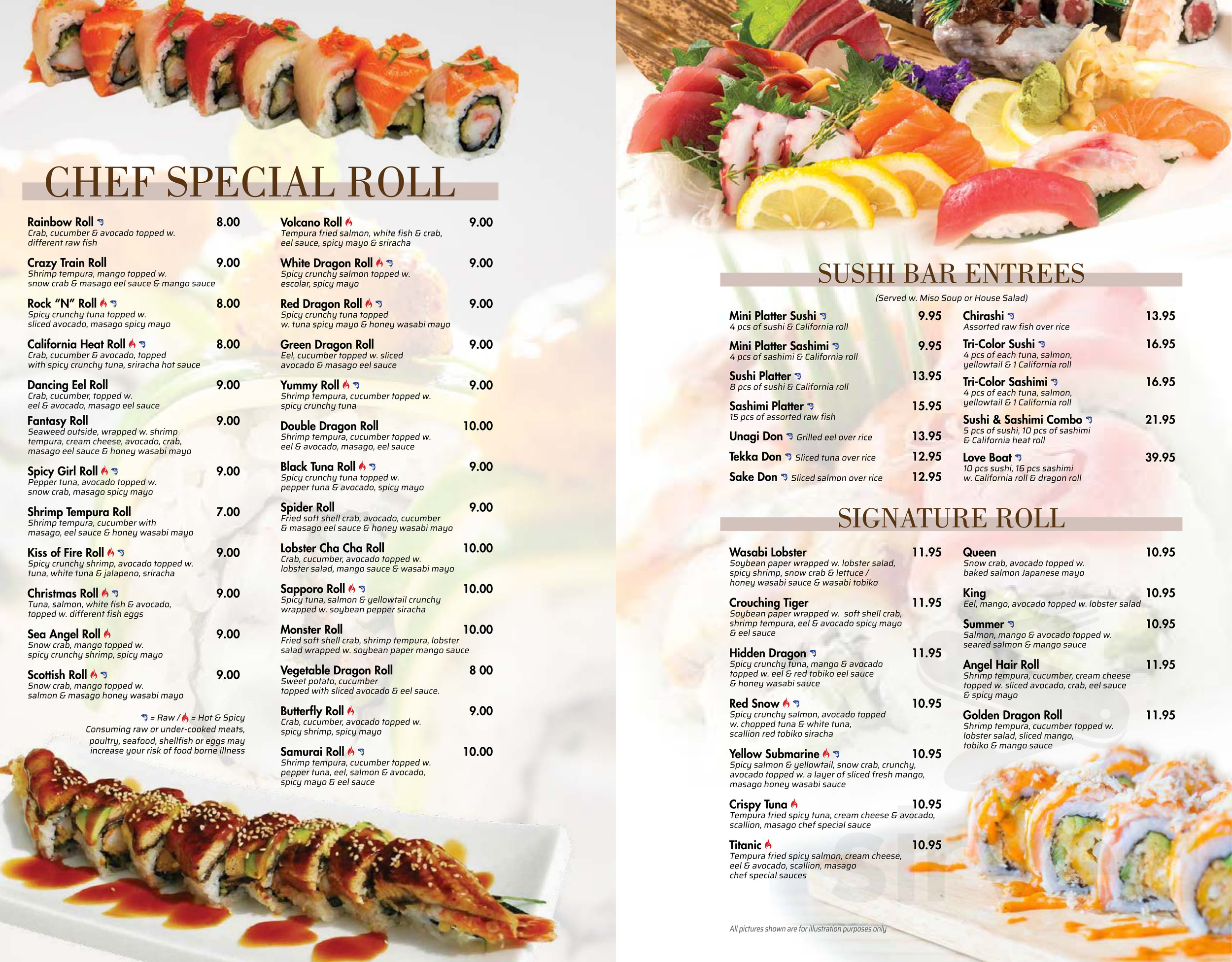 Volcano Sushi & Asian Bistro menu in Norfolk, Virginia, USA
