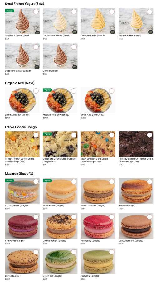 Golden Spoon menu in Corona Del Mar, California, USA