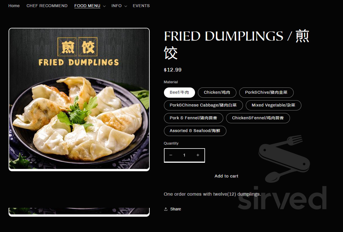 7 Star Dumpling House (New Sudbury) menus in Greater Sudbury, Ontario ...