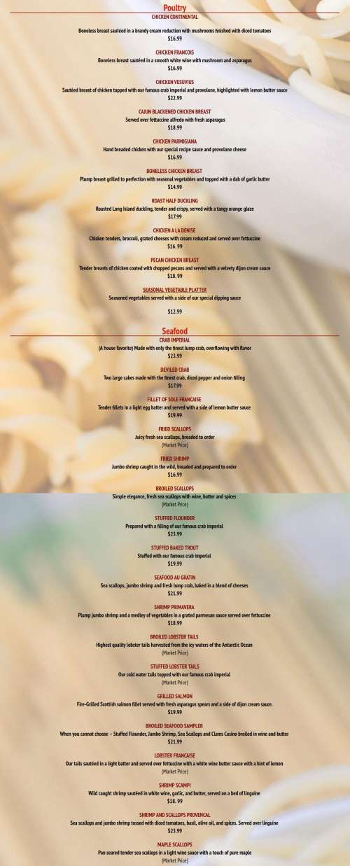 Georgine's menu in Bristol, Pennsylvania, USA