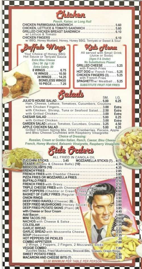 Julio's Famous Pizzeria menu in Fairless Hills, Pennsylvania, USA