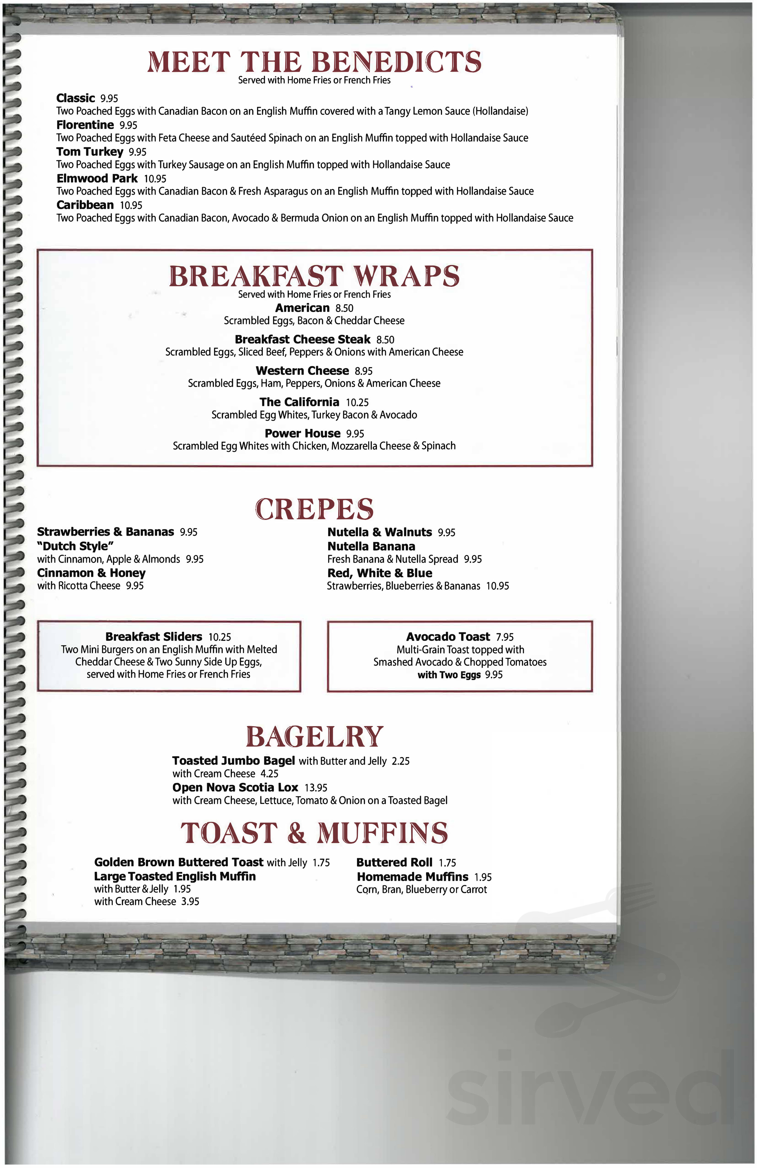 Elmwood Park Diner menu in Elmwood Park, New Jersey, USA