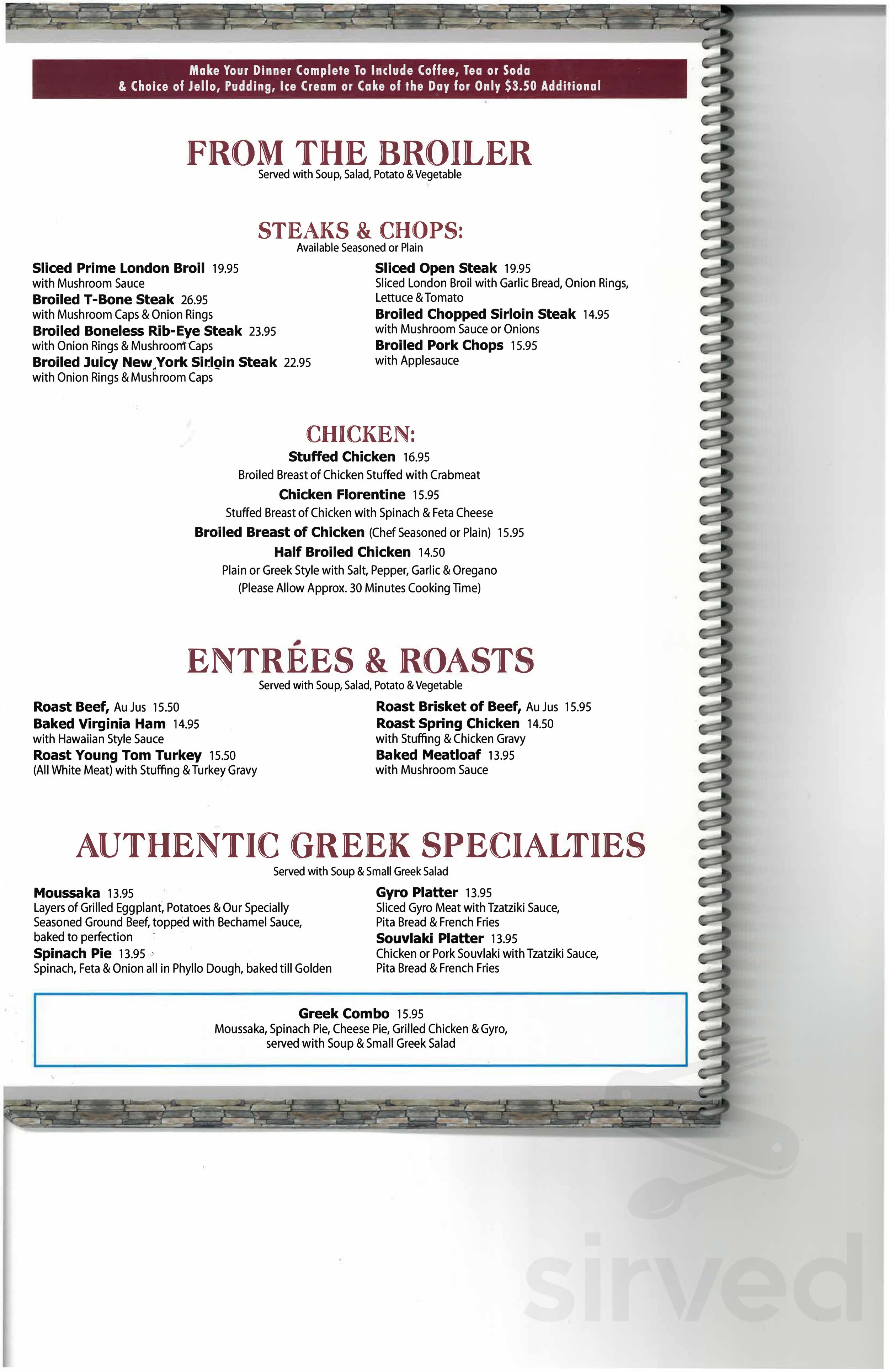 Elmwood Park Diner menu in Elmwood Park, New Jersey, USA