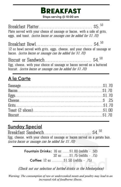 White Oak Pastures Farm & General Store menu in Bluffton, Georgia, USA