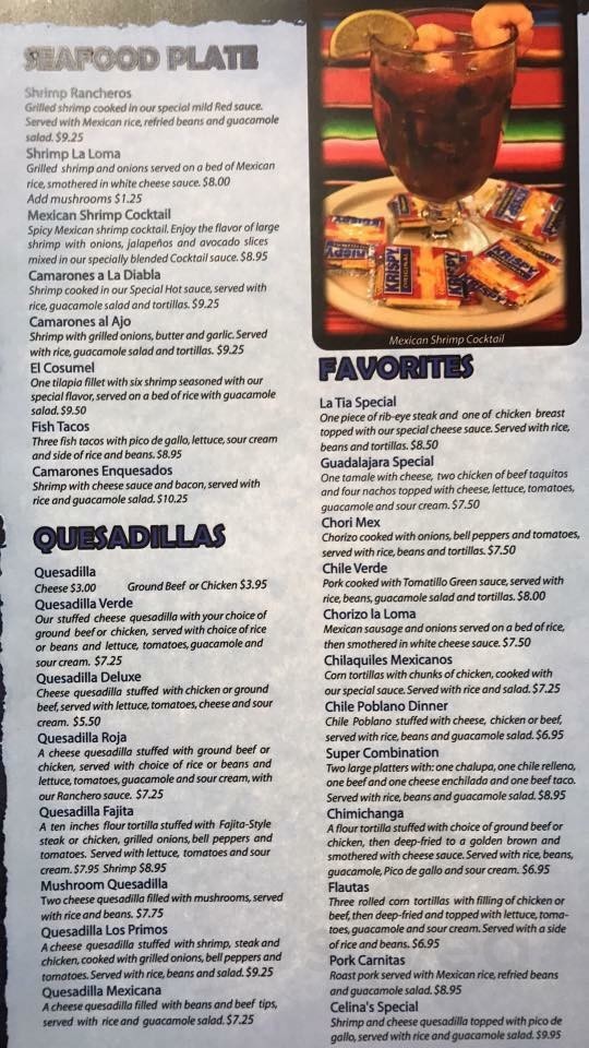Menu - Celina TN's Los Primos - Mexican Restaurant | Sirved