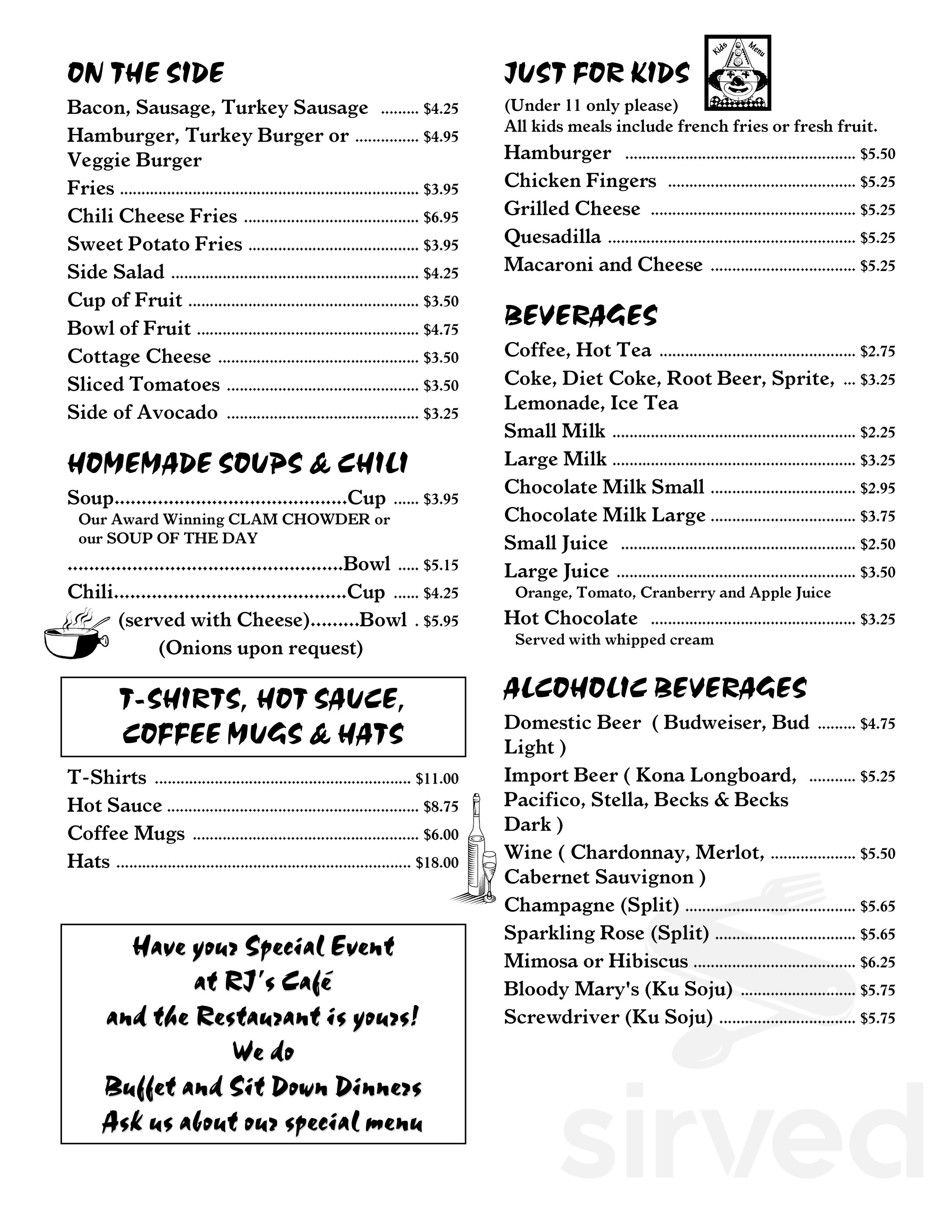 RJ's Cafe menus in Dana Point, California, United States