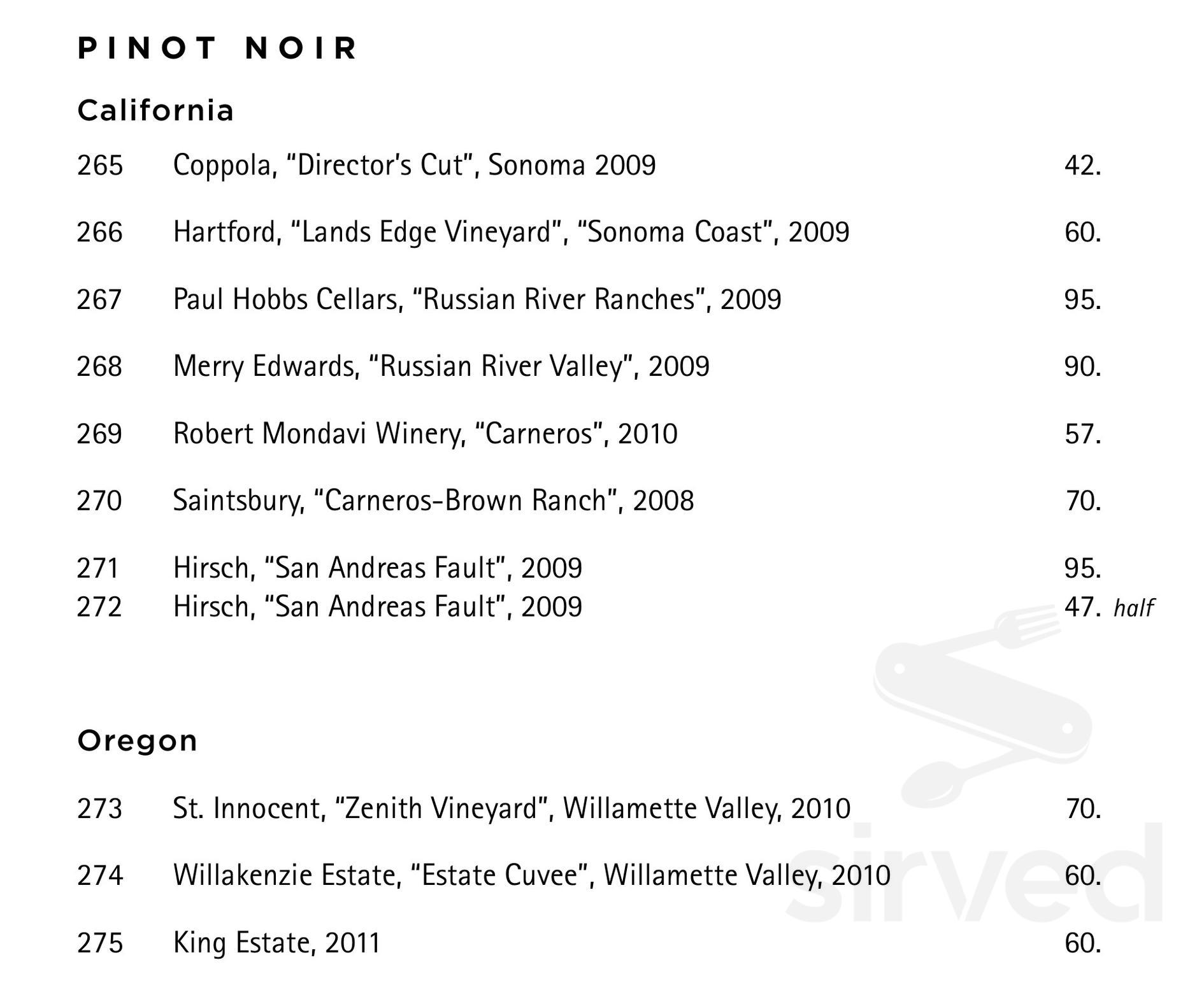 Anthony's Pier 4 Cafe menus in Swampscott, Massachusetts, United States