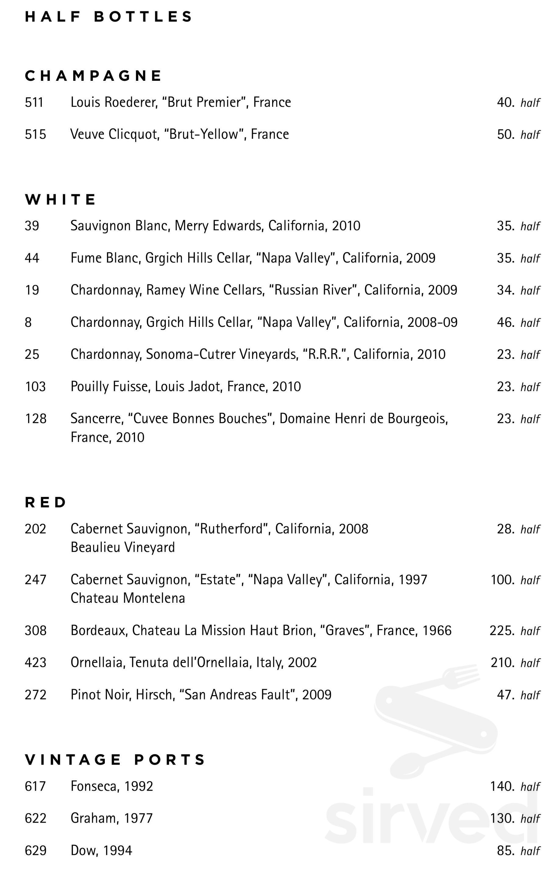 Anthony's Pier 4 Cafe menus in Swampscott, Massachusetts, United States