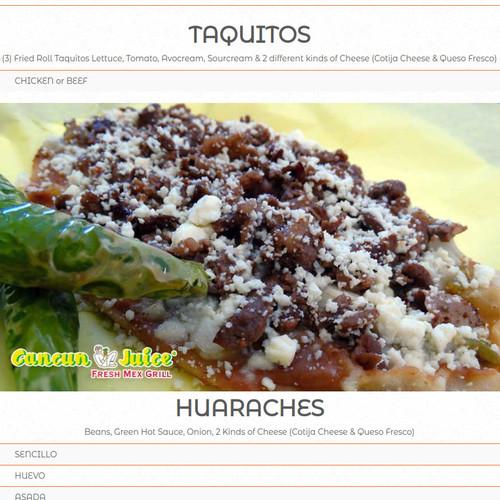 Cancun Juice menu in Anaheim, California, USA