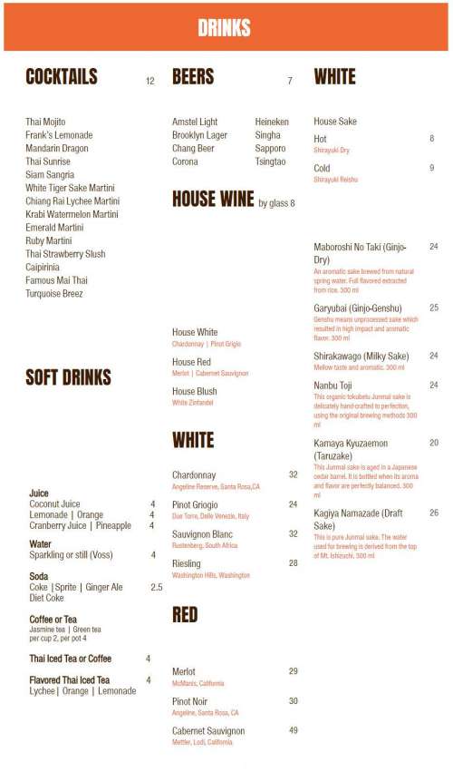 Lantern menu in Brooklyn, New York, USA