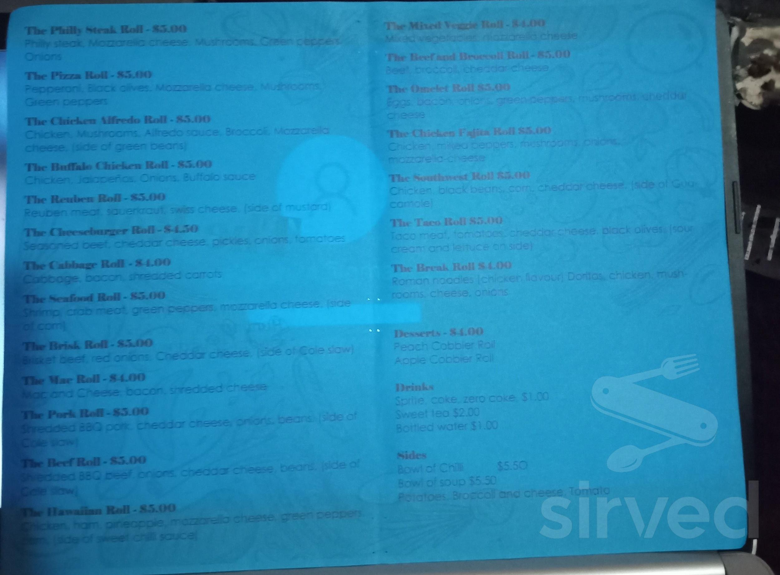 Spudz Potatoes menu in Huntington, West Virginia, USA