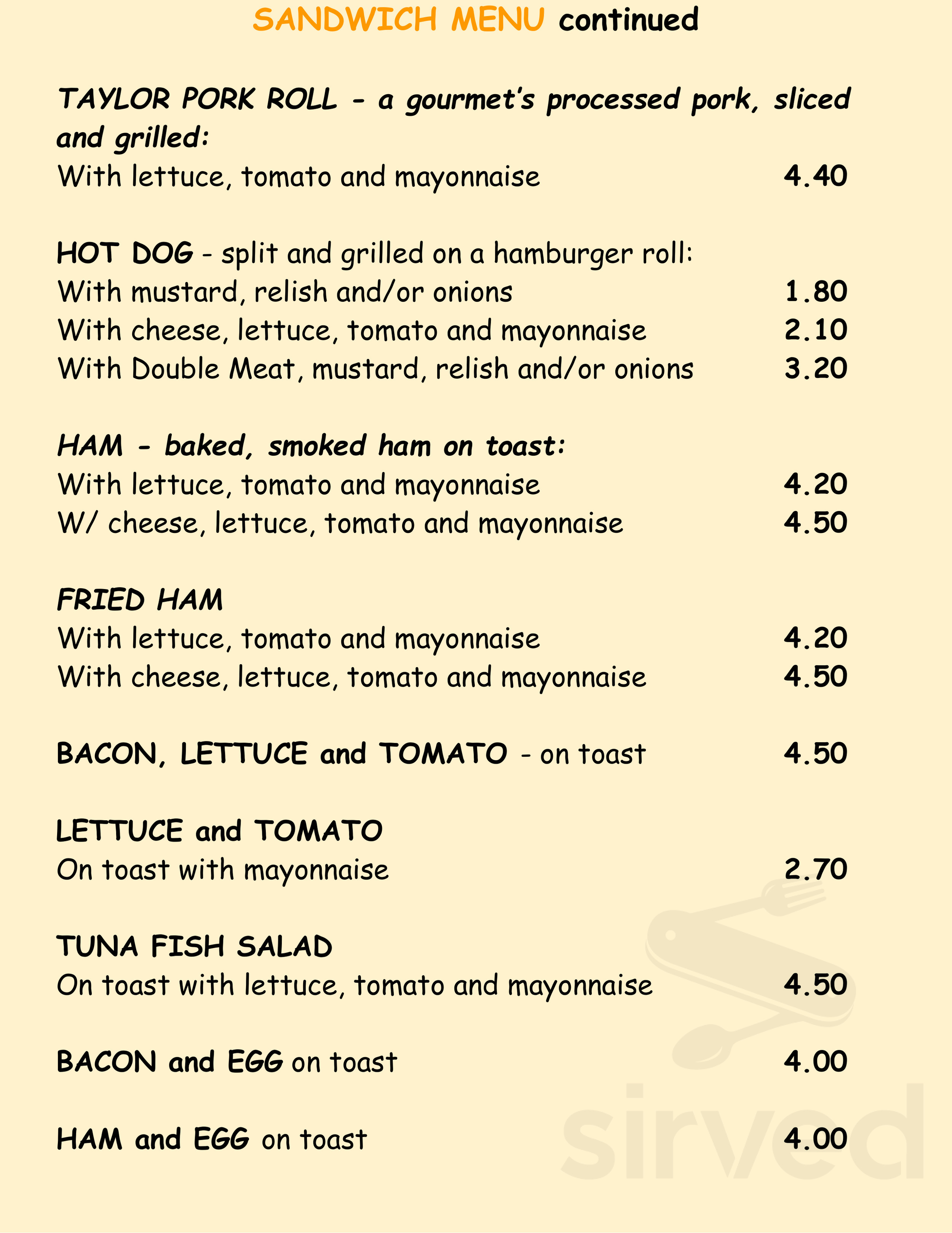 Doumar's Cones & Barbecue menu in Norfolk, Virginia, USA