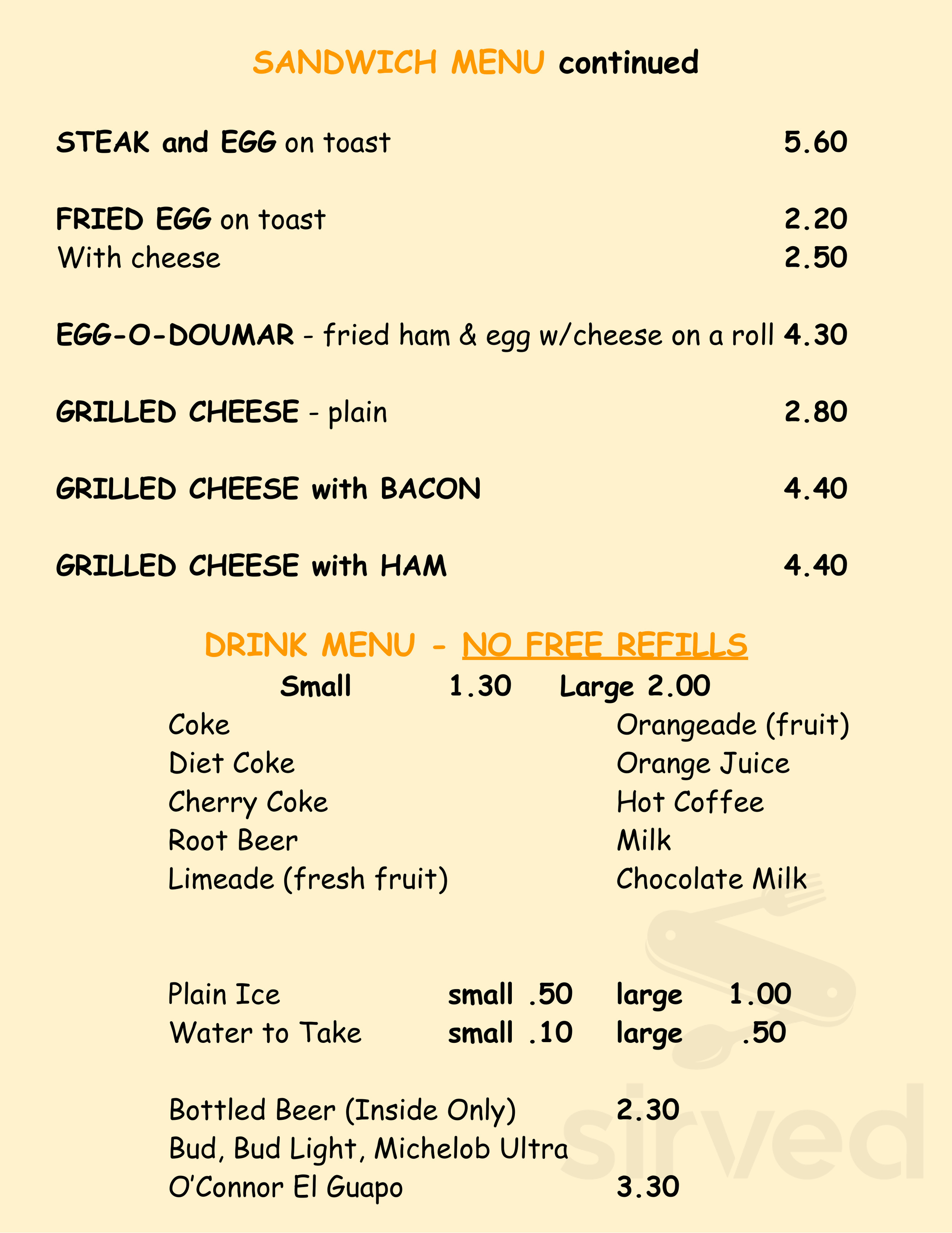 Doumar's Cones & Barbecue menu in Norfolk, Virginia, USA