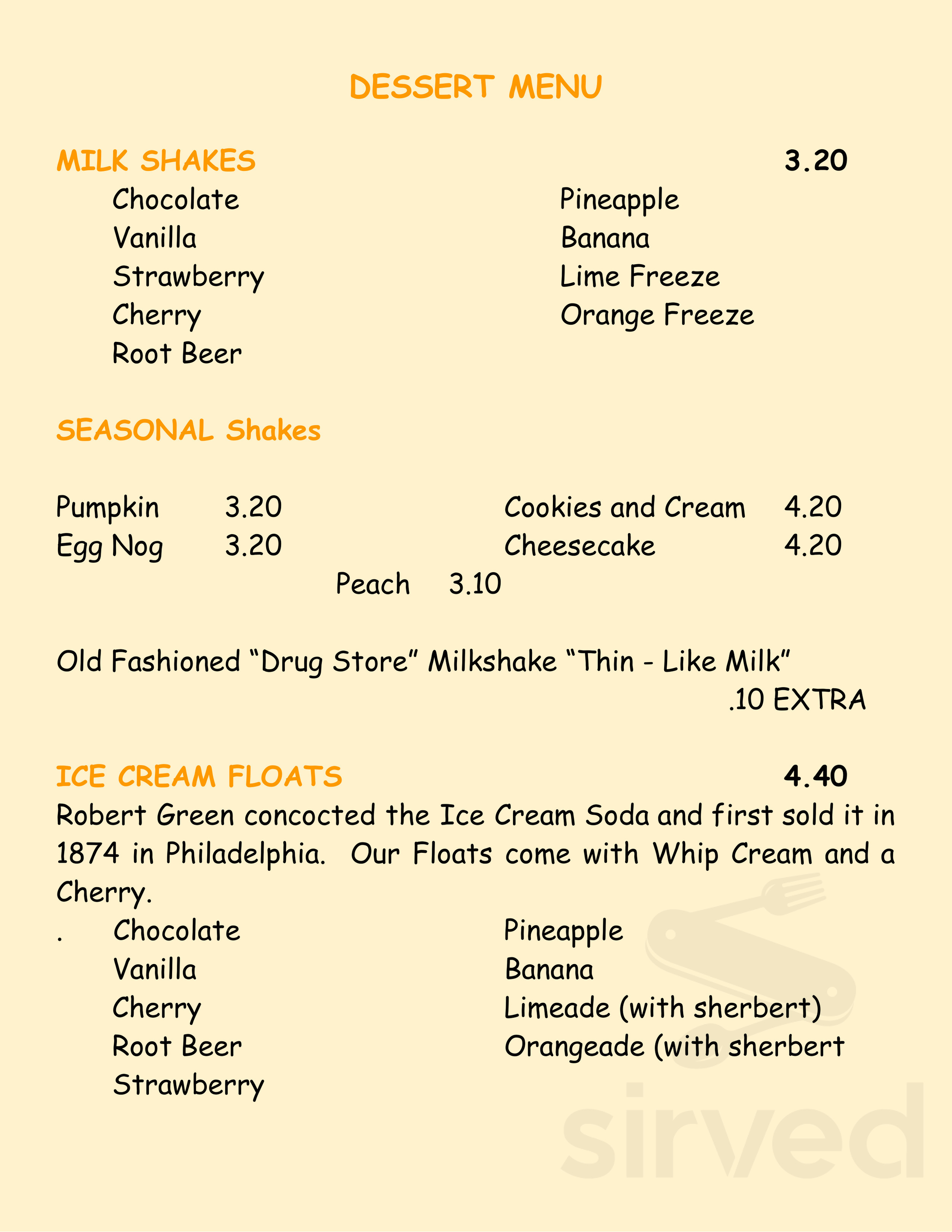 Doumar's Cones & Barbecue menu in Norfolk, Virginia, USA