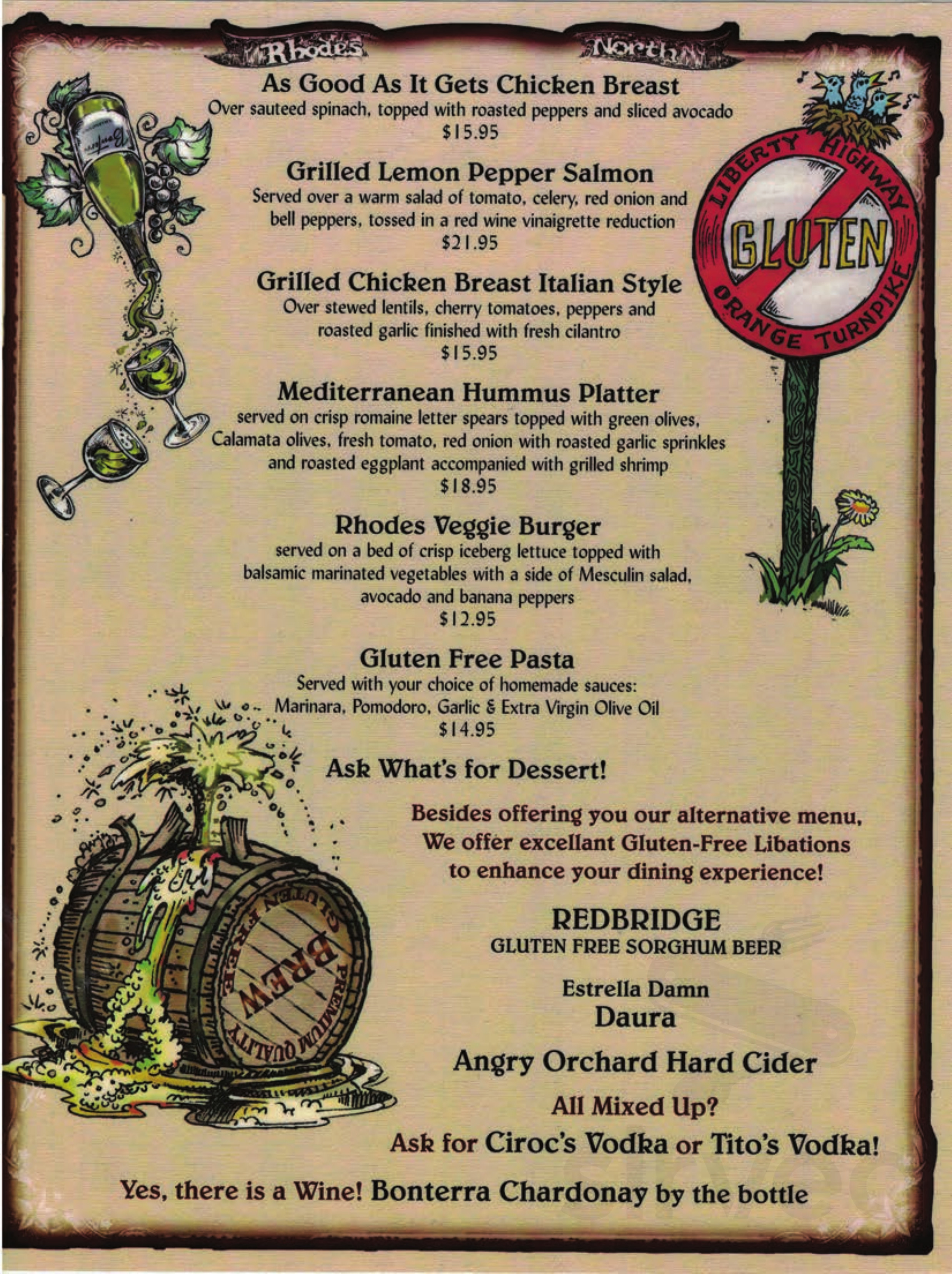 Rhodes North Tavern menu in Sloatsburg, New York, USA