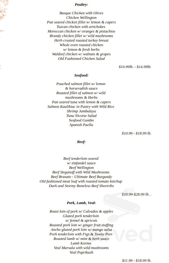 Menu - New Haven CT's Chestnut Fine Foods & Confections | Sirved