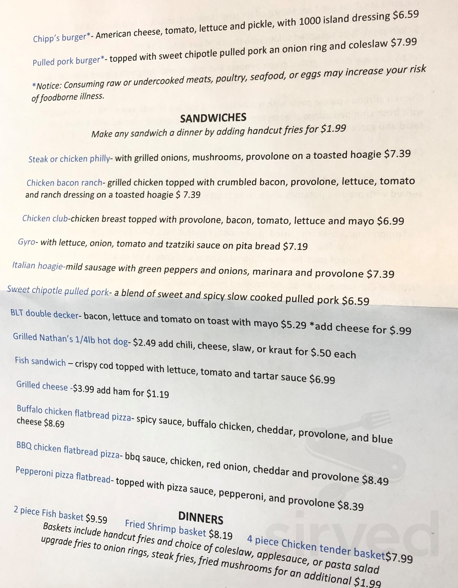 Shelly's Uptown Grill menus in Doylestown, Ohio, United States