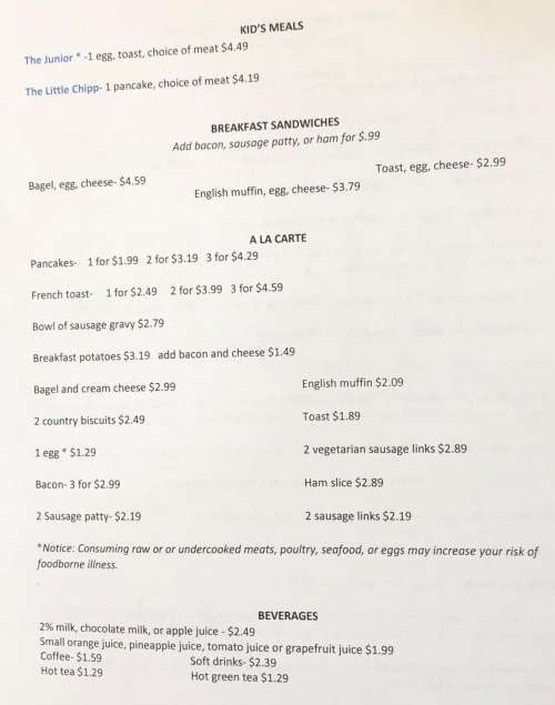 Shelly's Uptown Grill menu in Doylestown, Ohio, USA