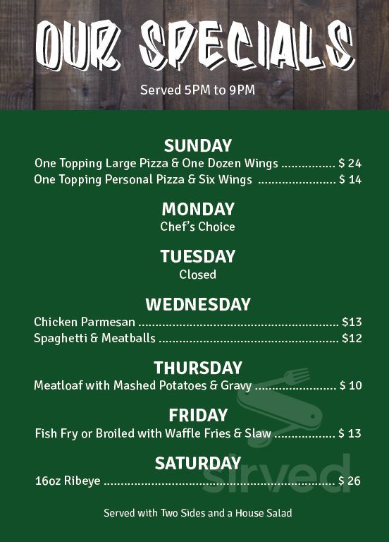 Menu for Franklin House Tavern in Sodus Point, NY | Sirved