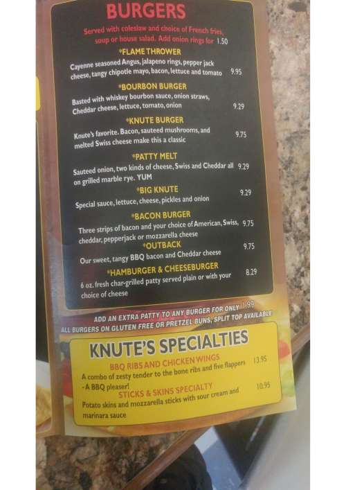 Knute's Bar & Grill menu in Orfordville, Wisconsin, USA