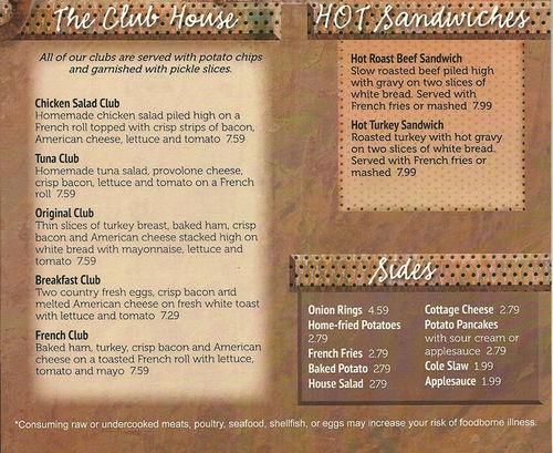 Joe's Rusty Nail Restaurant menu in Bellevue, Pennsylvania, USA