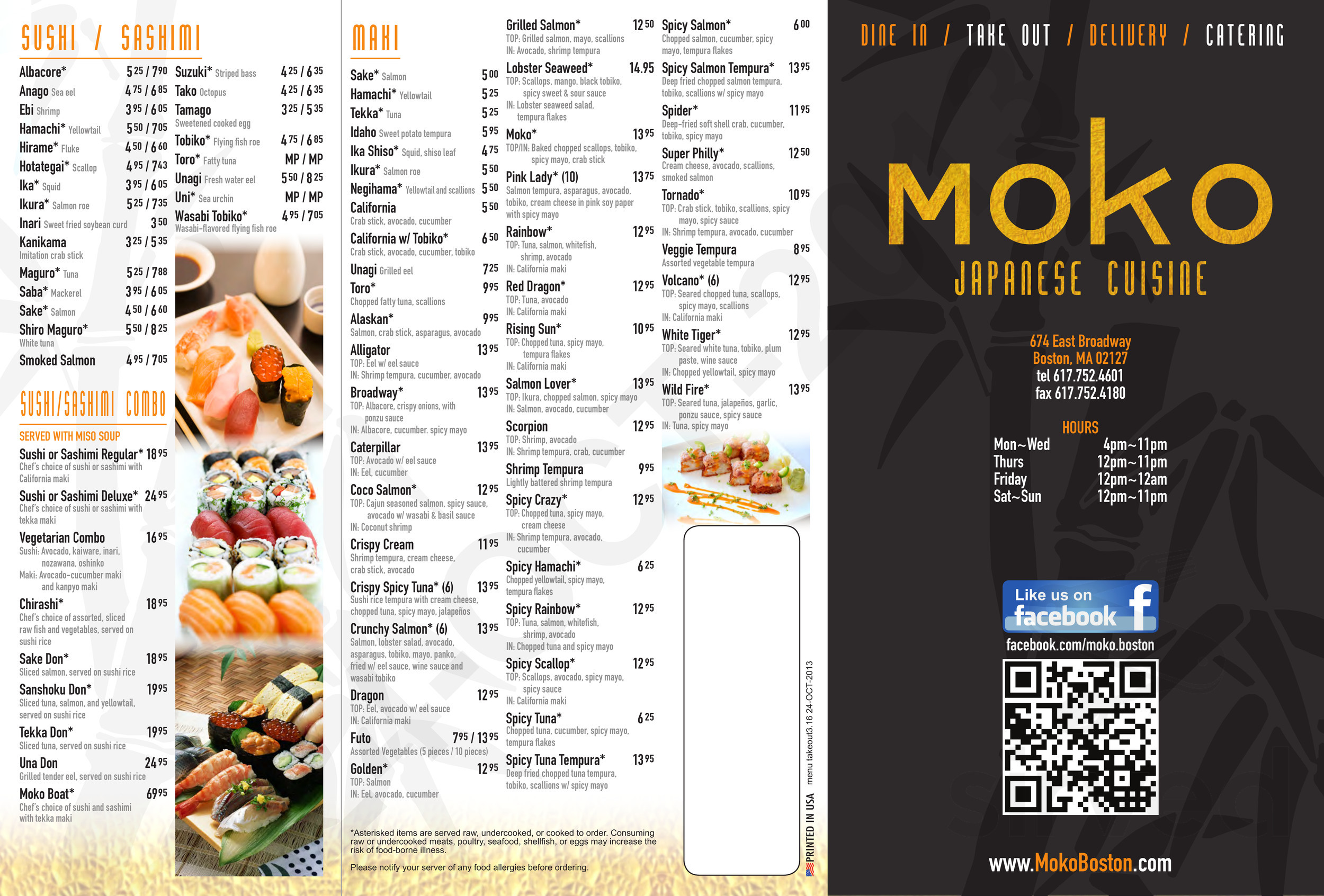 Menu - Boston MA's Moko Japanese Cuisine | Sirved