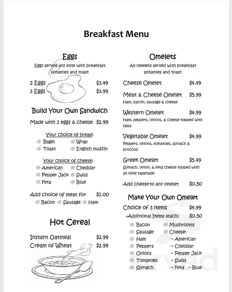 Sugar Maple Cafe menu in Owego, New York, USA