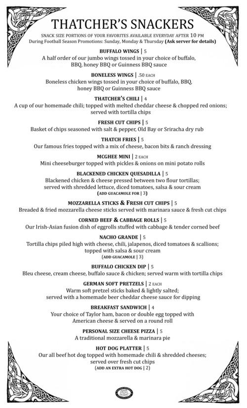 Thatcher McGhee's Denville menu in Denville, New Jersey, USA