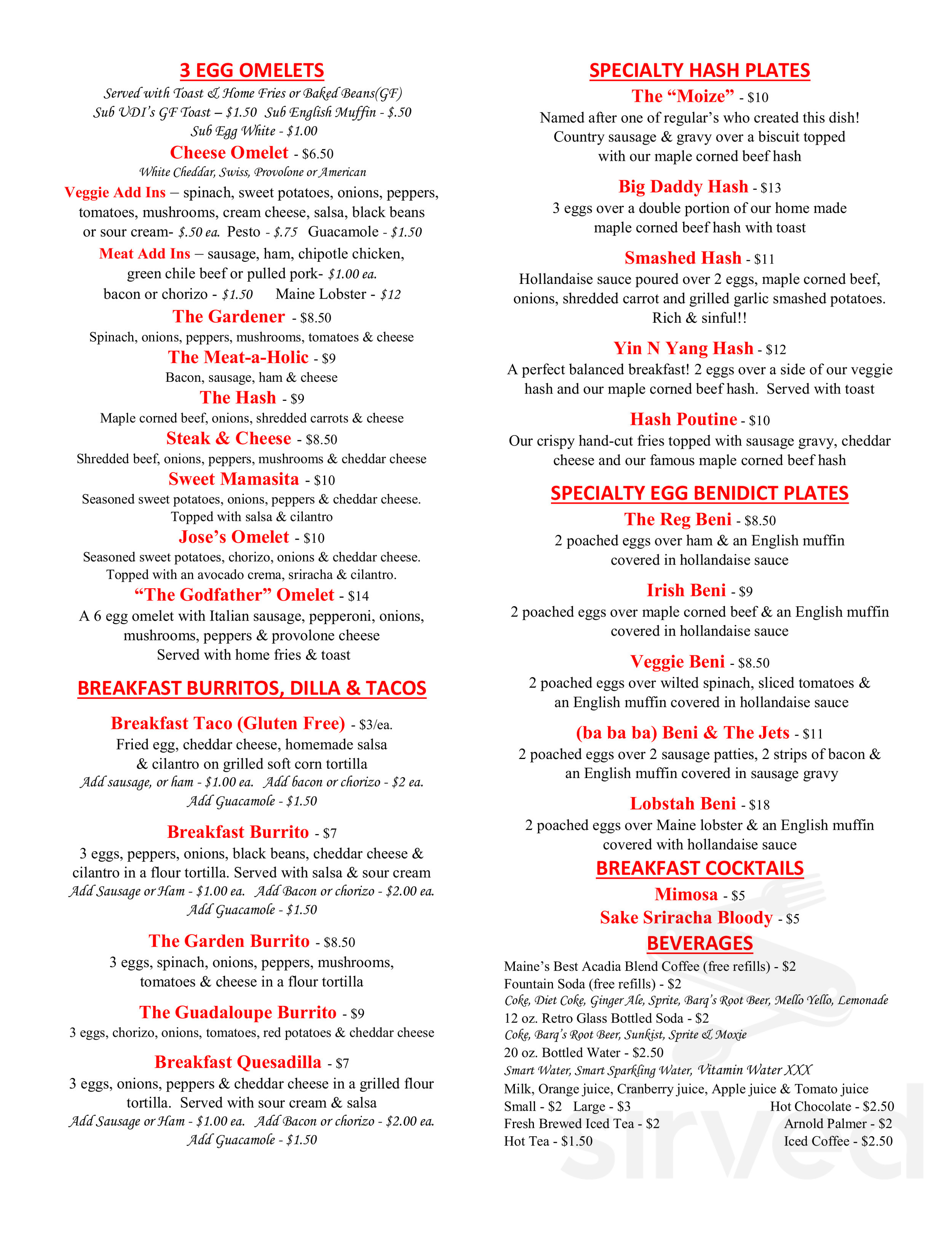 Terry & Maxine's menus in Turner, Maine, United States