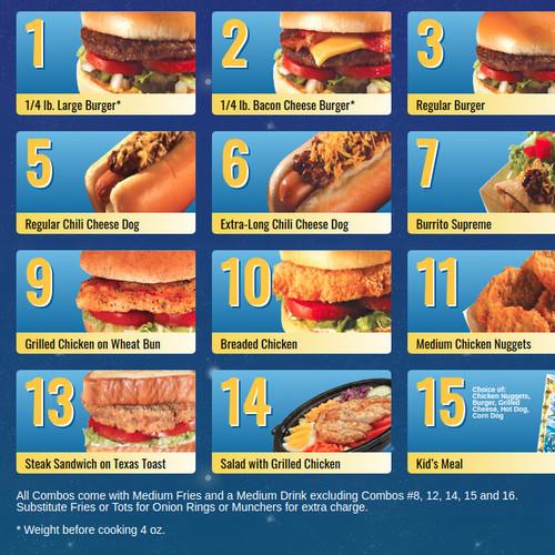 Stars Drive-in menu in San Juan, Texas, USA