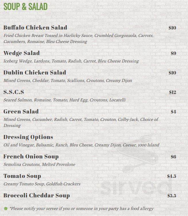 Menu - State College PA's Local Whiskey | Sirved
