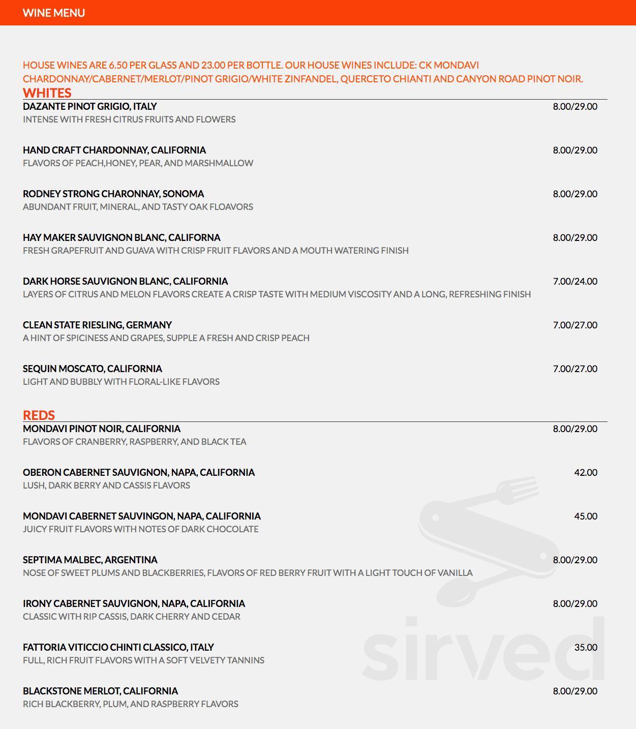 Menu for The Original Vazzy's in Bridgeport, CT | Sirved