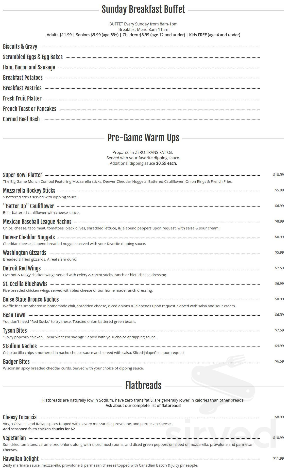 Bullseye’s menus in Hastings, Nebraska, United States